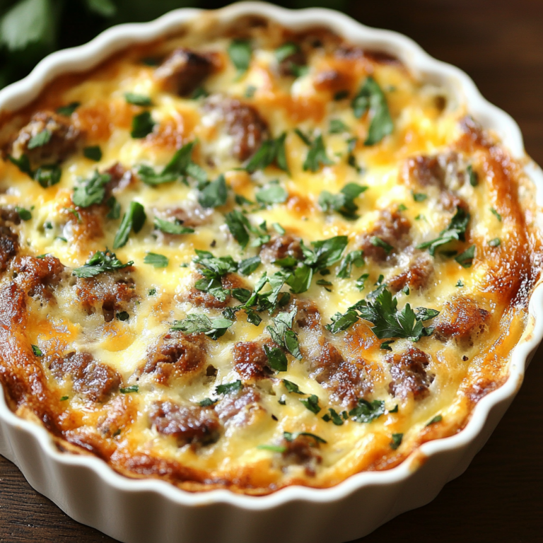 CRUSTLESS SAUSAGE & CHEESE QUICHE – Kitch Me Now