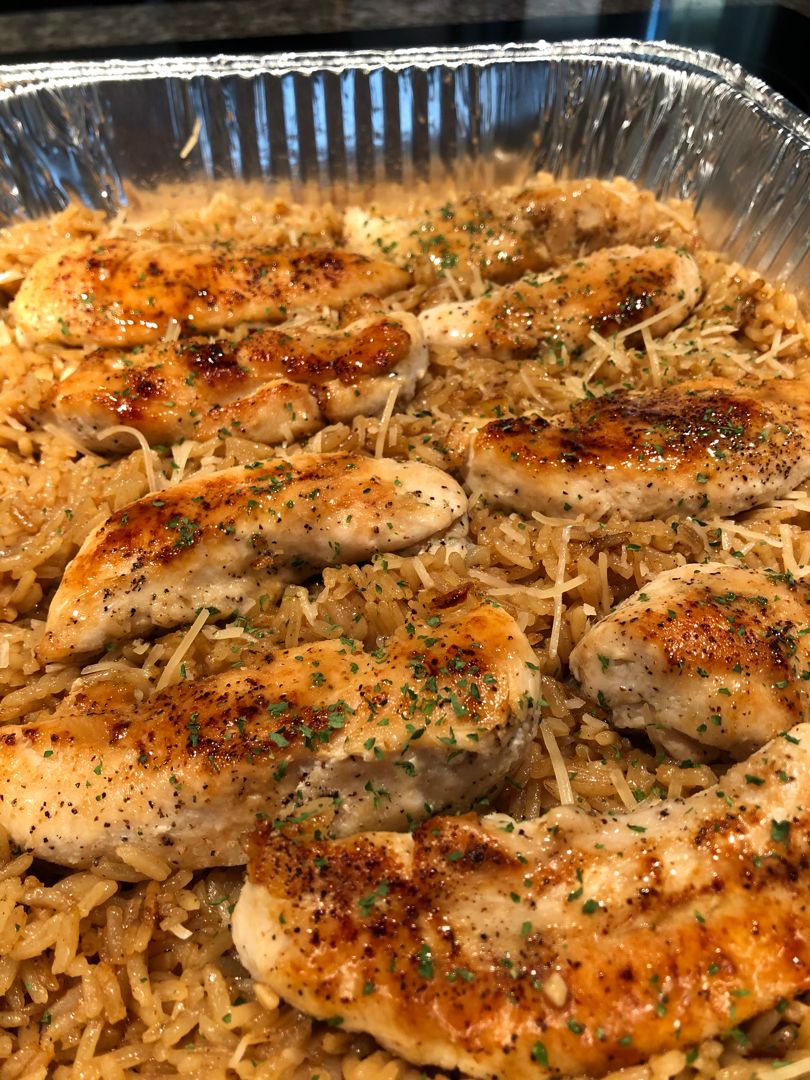 Garlic Parmesan Rice with Juicy Chicken Tenders – A Flavorful Delight ...