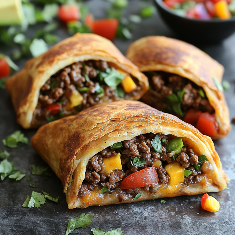 Cheesy Beef Taco Pockets: A Savory Delight! – Kitch Me Now